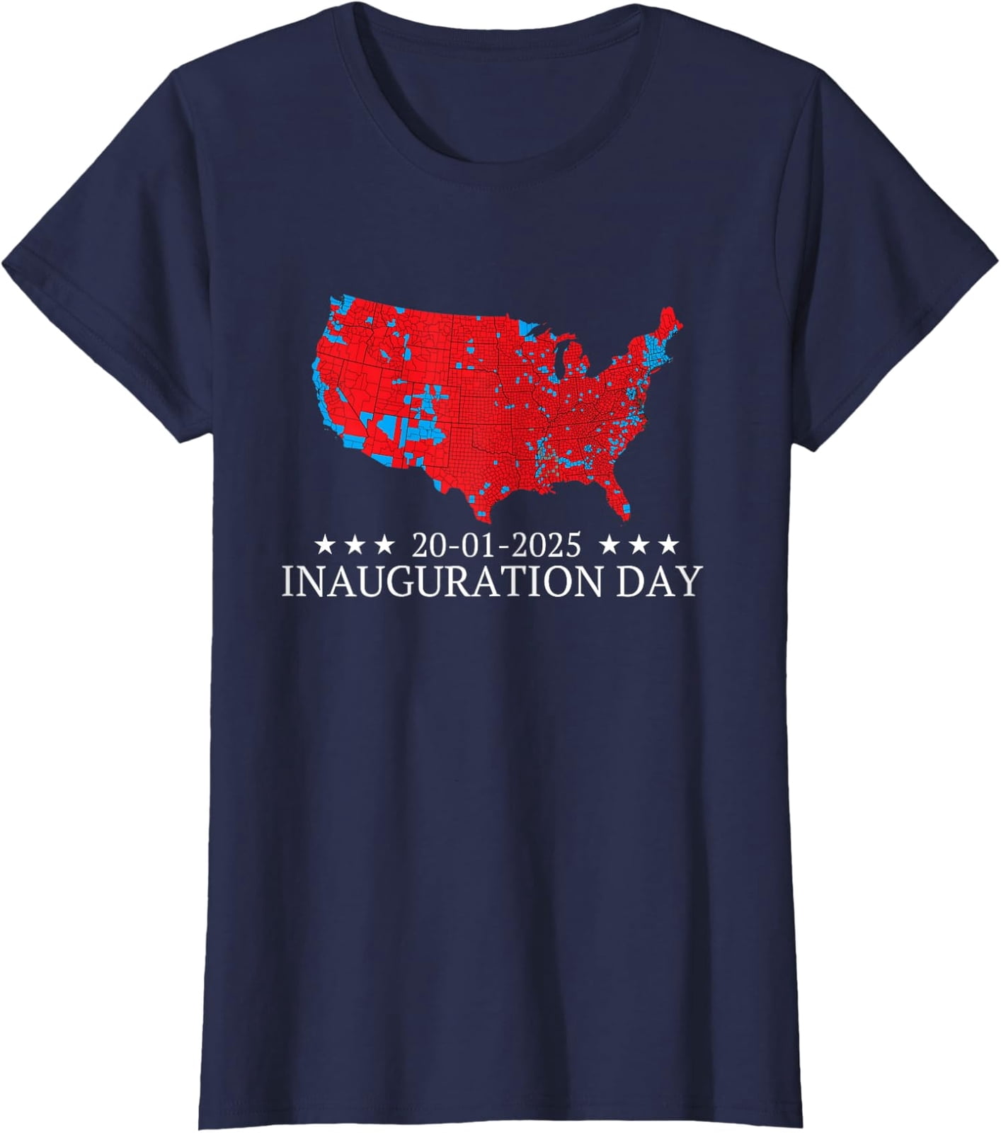 2024 Election Map January 20 Inauguration Day Ladies' Crewneck T-Shirt ...