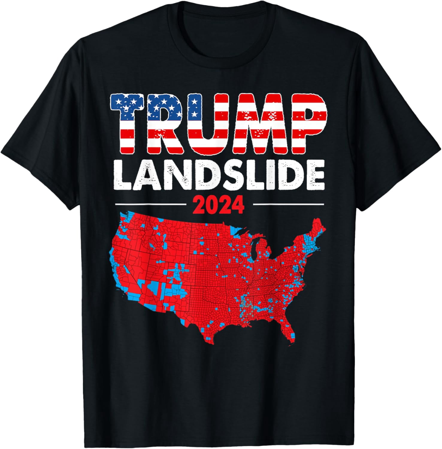 2024 Electoral Map Trump Landslide Red Election Map Men T-Shirt ...