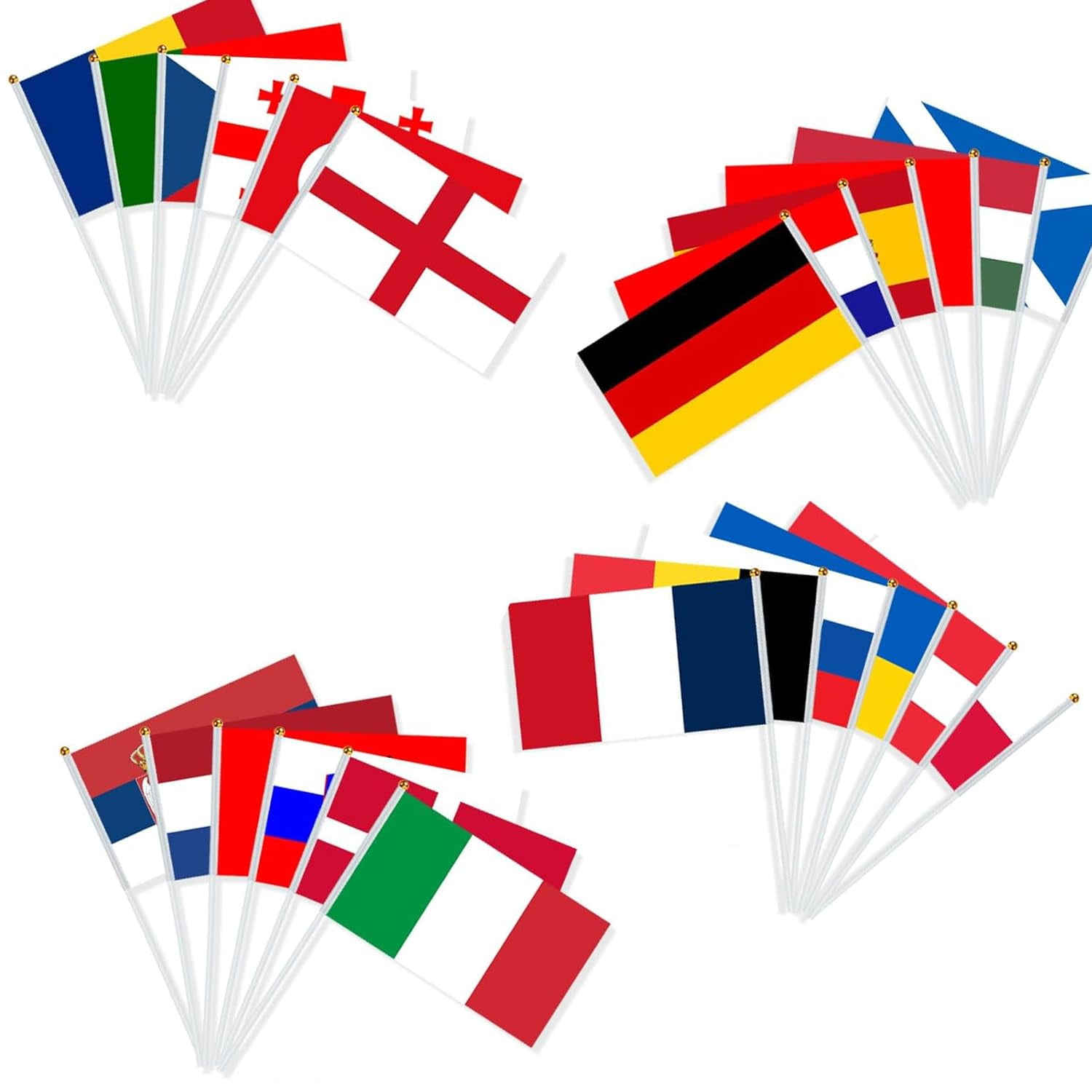 2024 Euro Football Championship Mini Flags, 24 Countries Double Sided ...