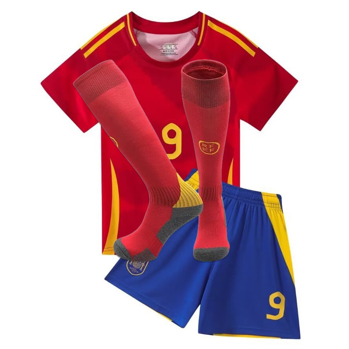 2024 European Cup Spain #9 Gavi KIDS Soccer Jersey for Boys Girls, 3 ...