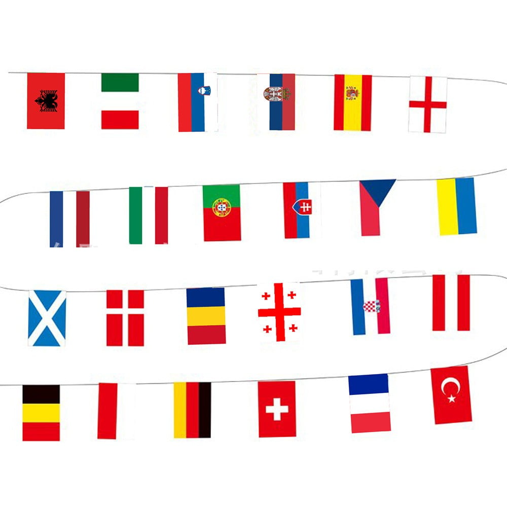 2024 European Football Championship Bunting Flags European Flag Bunting ...
