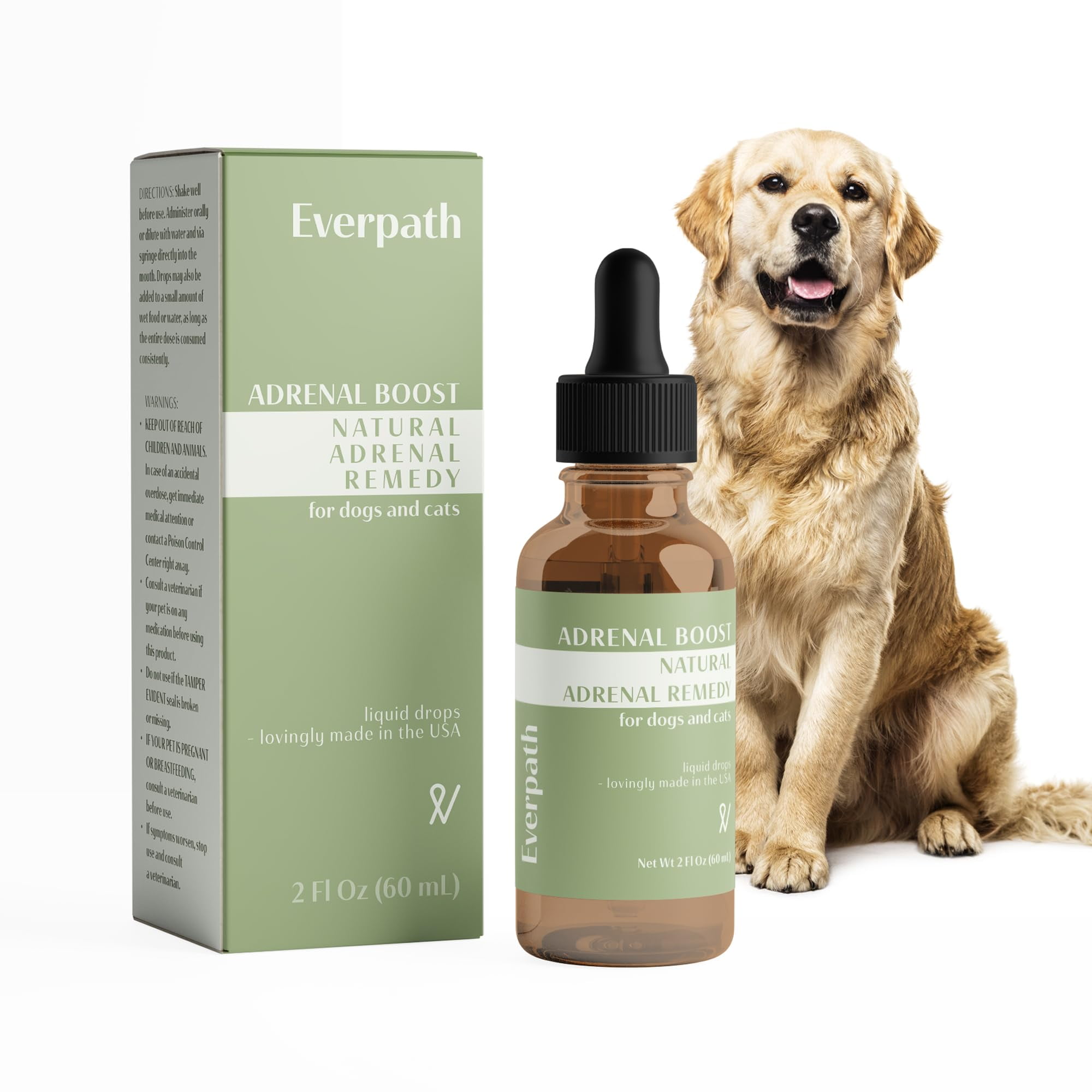 2024 Everpath Upgraded Adrenal Support for Dogs & Cats - 2 Fluid Ounces ...