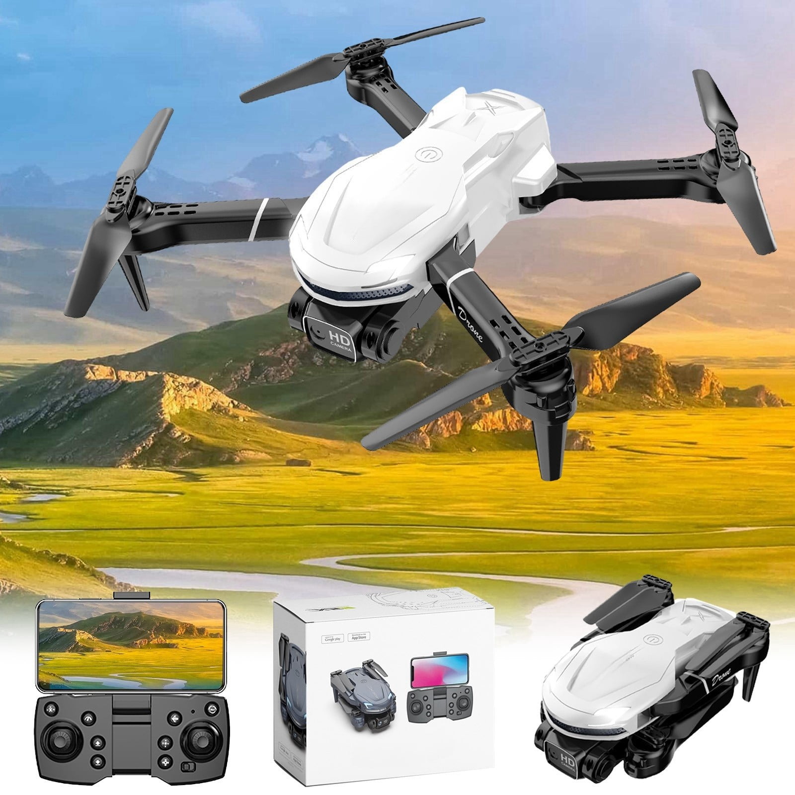 2024 FPV Drone with 4K Dual HD Cameras Upgraded Version RC Quadcopter ...