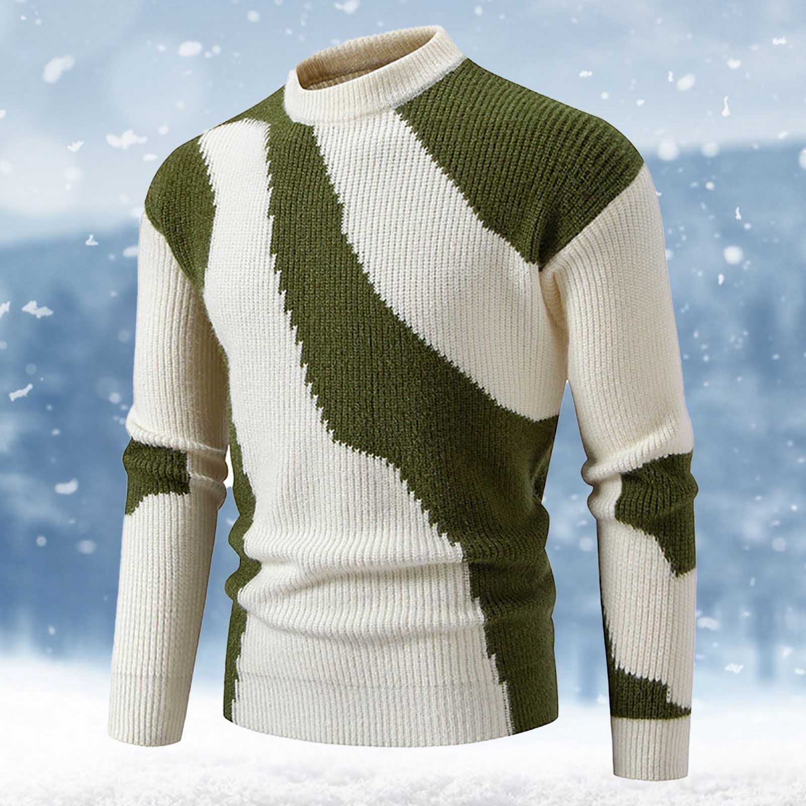 2024 Fall Mens Sweater, Casual Crew Neck Pullover Textured Knit ...