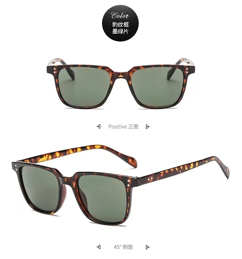 2024 Fashion Square Driver Sunglasses Men Vintage Shades Male Sun