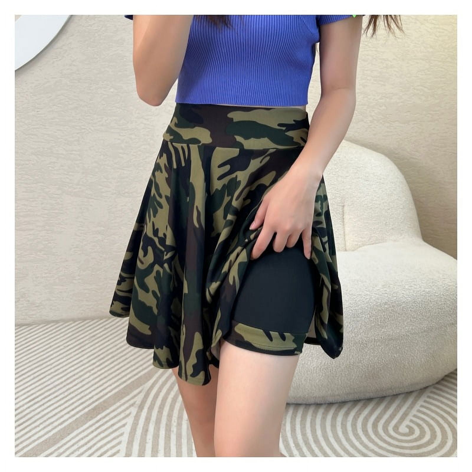 2024 Flared Skirts Women‘s Basic Shorts Skirt Fashion Versatile Black