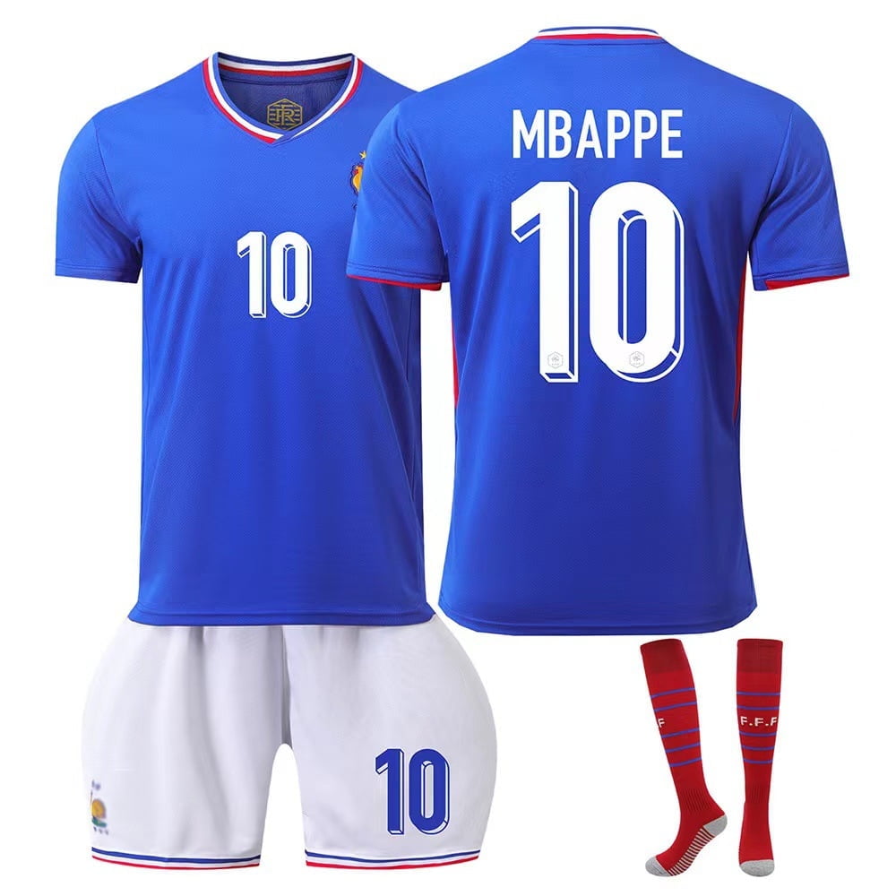 2024 France Away #10 MBAPPE Youths/Kids Jerseys & Shorts & Socks Set ...