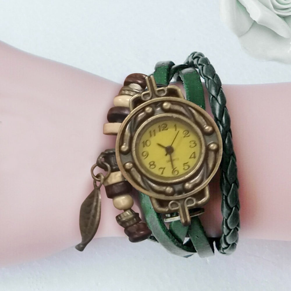 2024 Fresh Style Trends Gaiseeis Women' Retro Leather Watches Winding ...