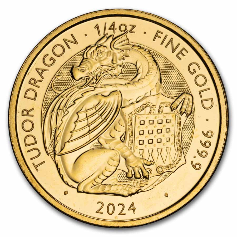 2024 GB 1/4 oz Gold Royal Tudor Beast Tudor Dragon BU Coin - Walmart.com