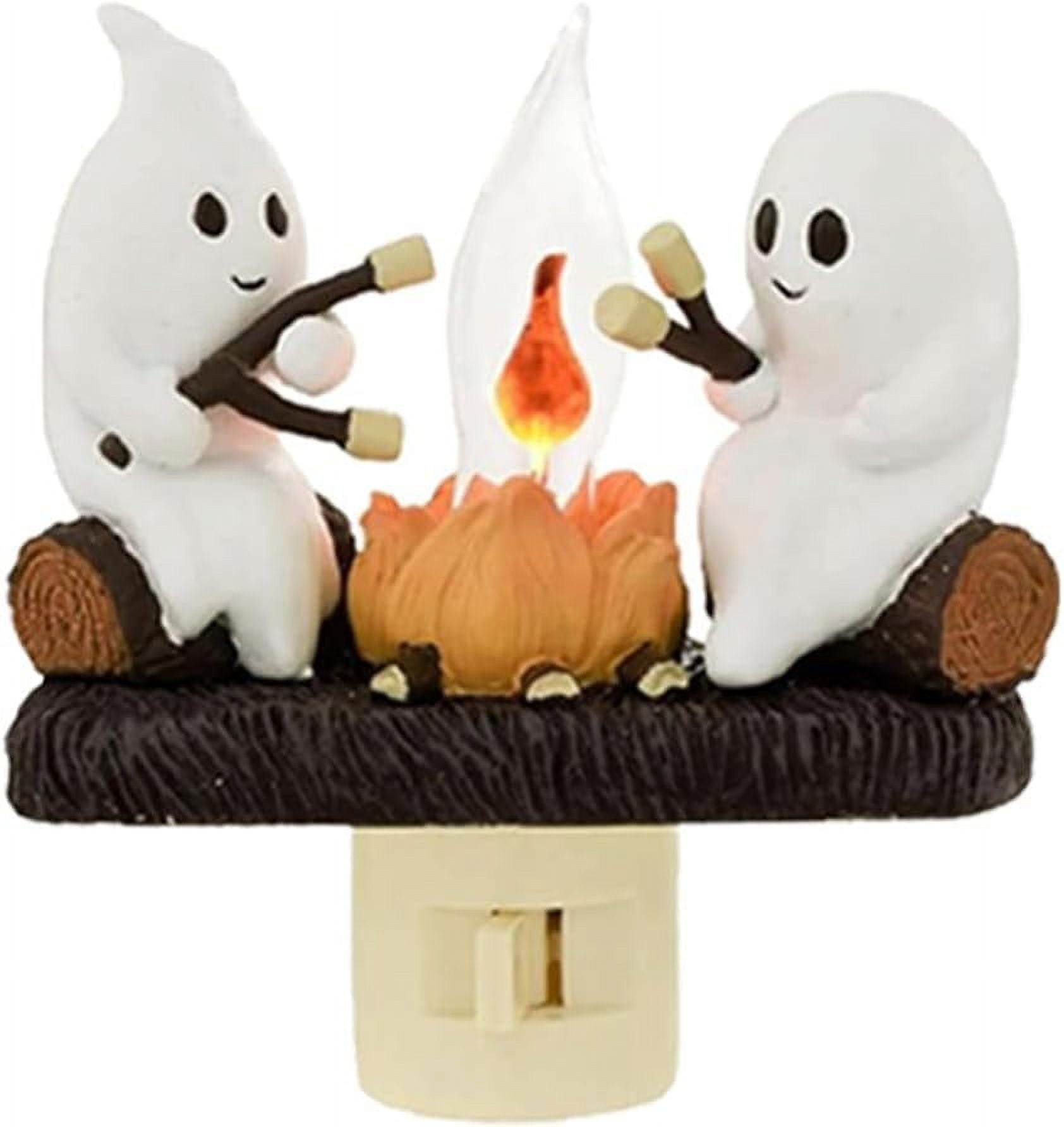 2024 Ghost Campfire Flickering Nightlight, 3D Spooky Fire Marshmallow ...