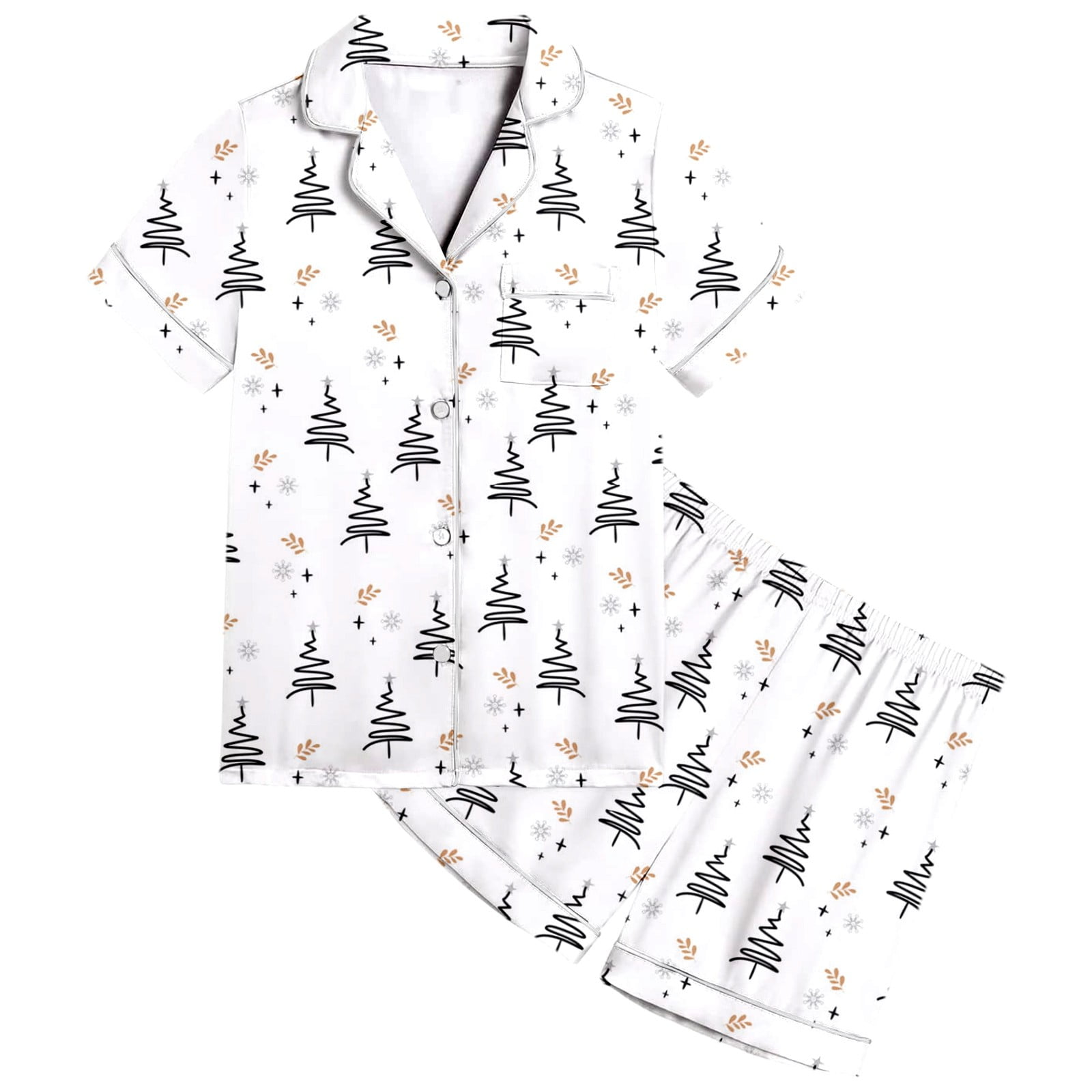 2024 Girls Christmas Pajama Set Two Piece Outfit With Functional ...