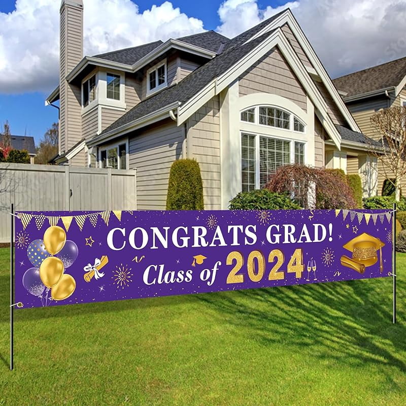 2024 Graduation Decorations Congrats Grad Class of 2024 Banner - Green ...