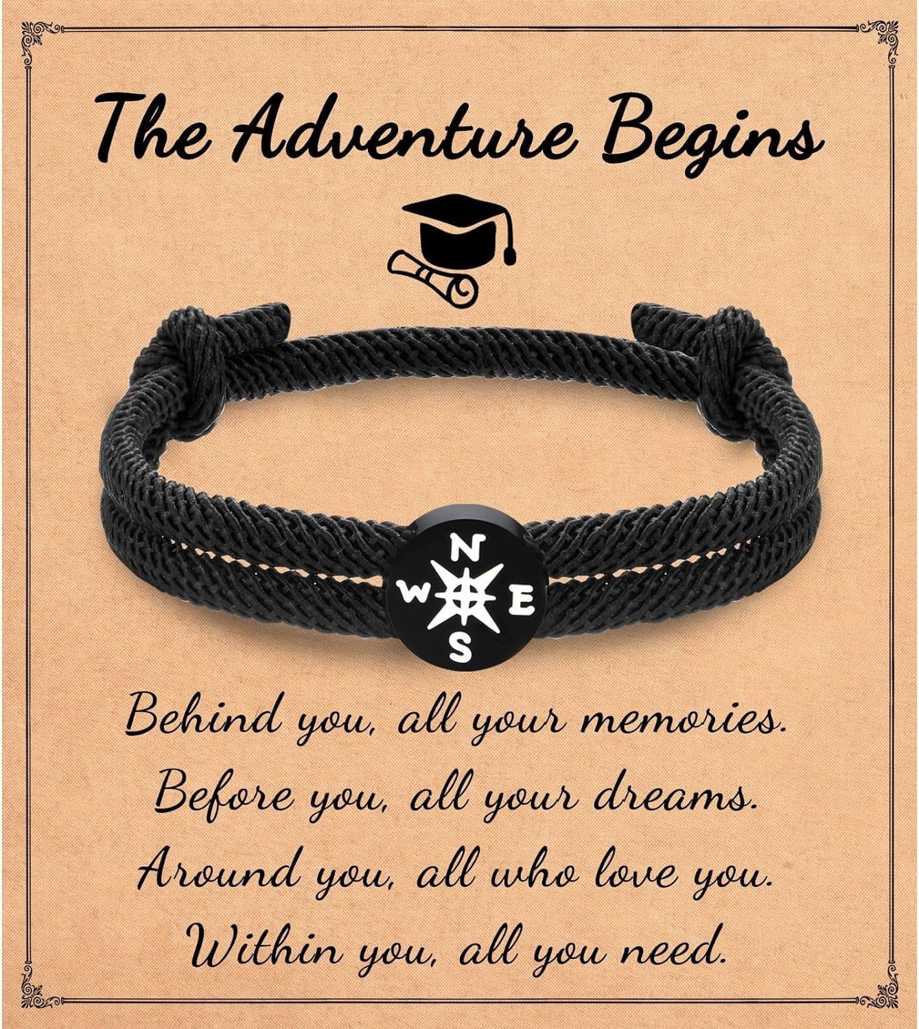 2024 Graduation Gifts for Him Men, Inspirational Compass Bracelet for ...