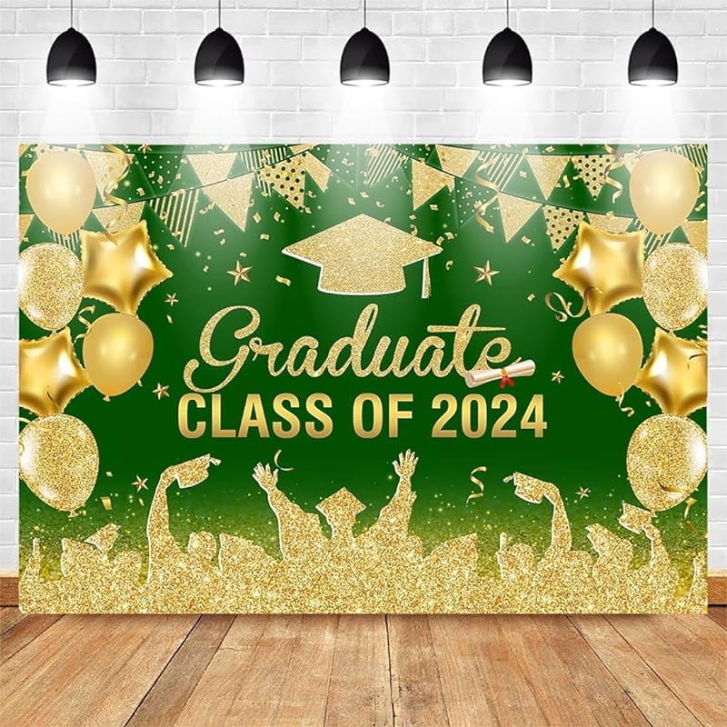 2024 Graduation Party Backdrop Royal Blue and Silver Class of 2024 ...