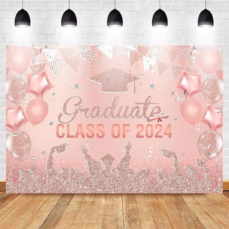 2024 Graduation Party Backdrop Royal Blue and Silver Class of 2024 ...