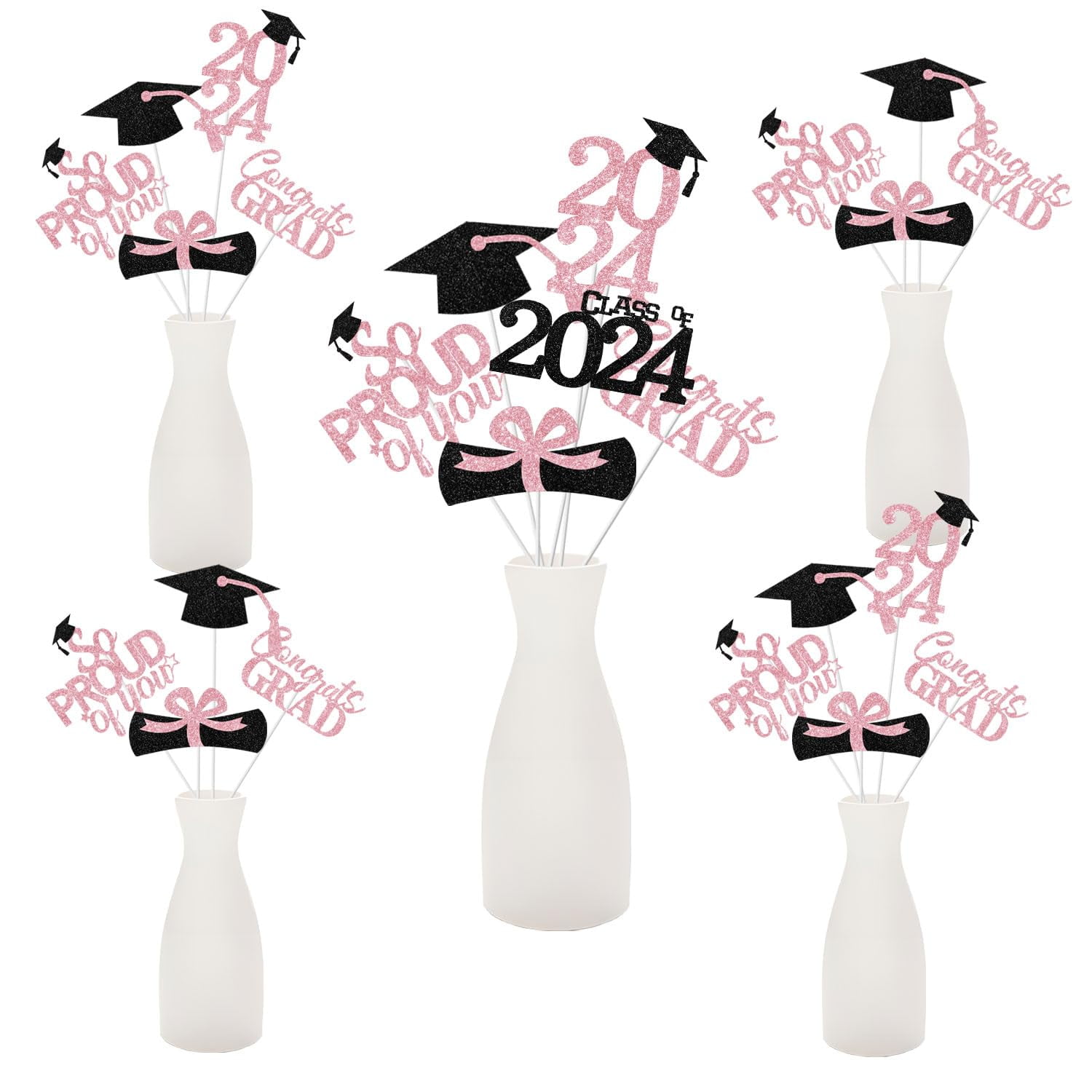 2024 Graduation Party Decorations OIF8 - 24 Pcs Rose Theme Graduation ...