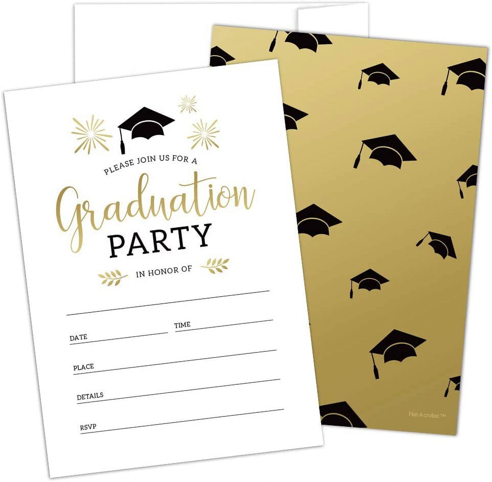 2024 Graduation Party Invitations with Envelopes - Set of 25 High ...