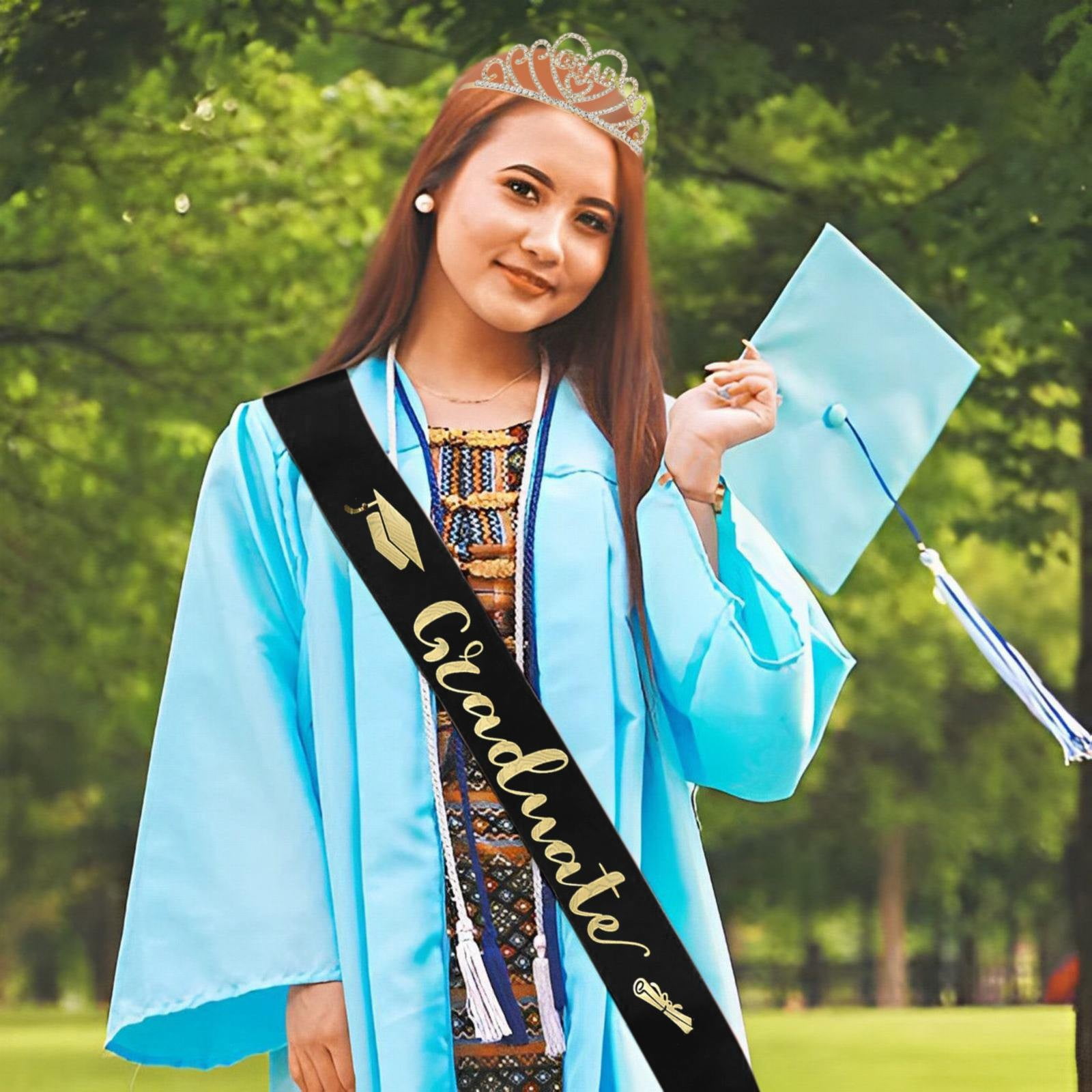 2024 Graduation Party Supplies Kits Glittered Metal Graduation Grad And ...