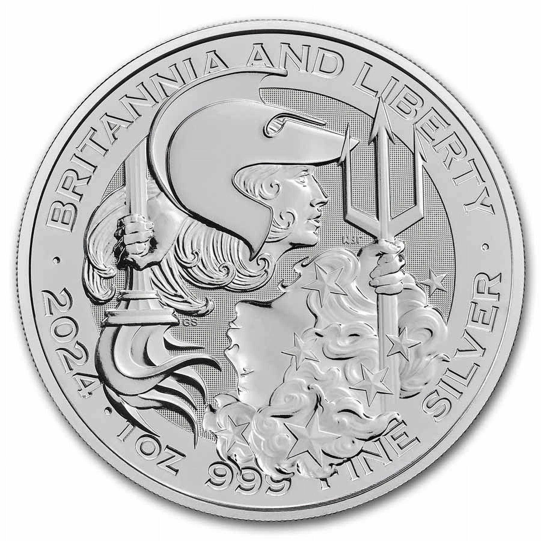 2024 Great Britain 1 oz Silver Britannia & Liberty BU Coin - Walmart.com