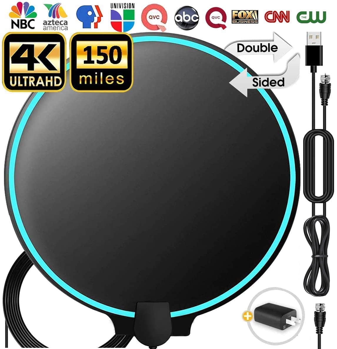 2024 HD Digital TV Antenna, 330 Miles Range, 18ft Coax Cable, 1080p 4K ...