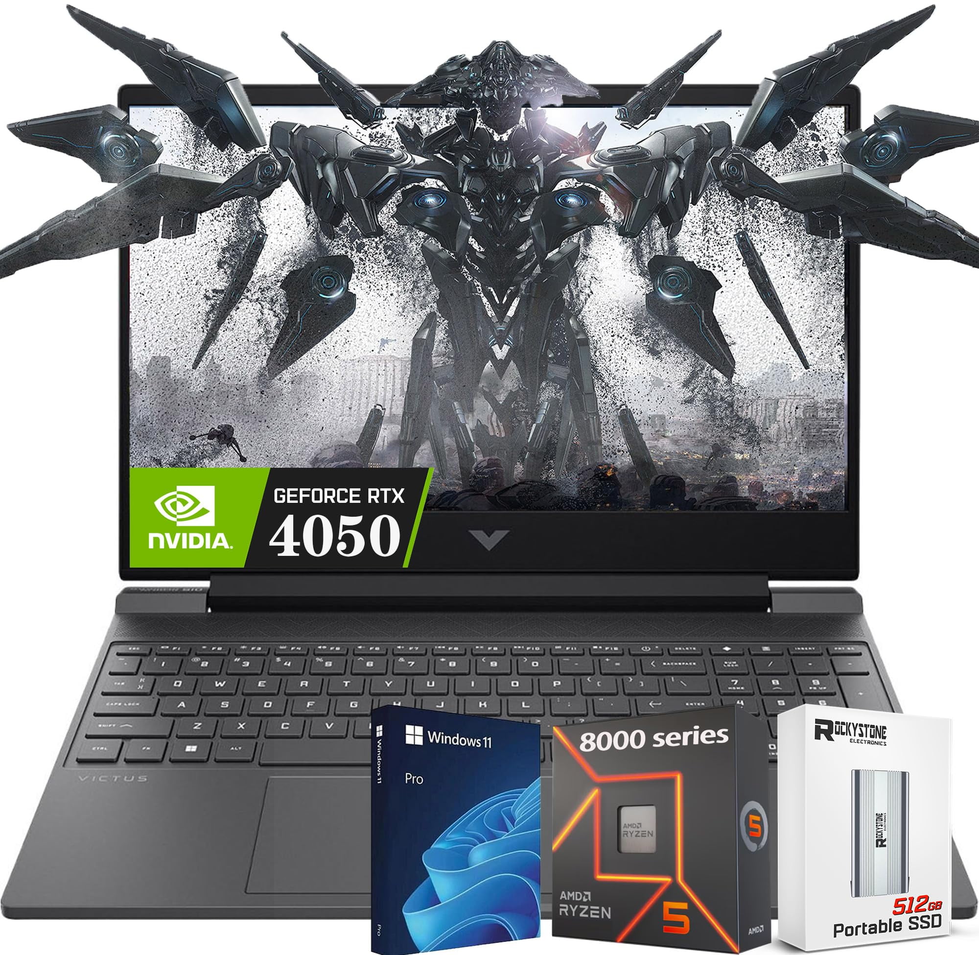 2024 HP Victus 15.6" 144Hz Gaming Laptop, GeForce RTX 4050 6GB GDDR6 Graphic, 6-Core AMD Ryzen 5 ...