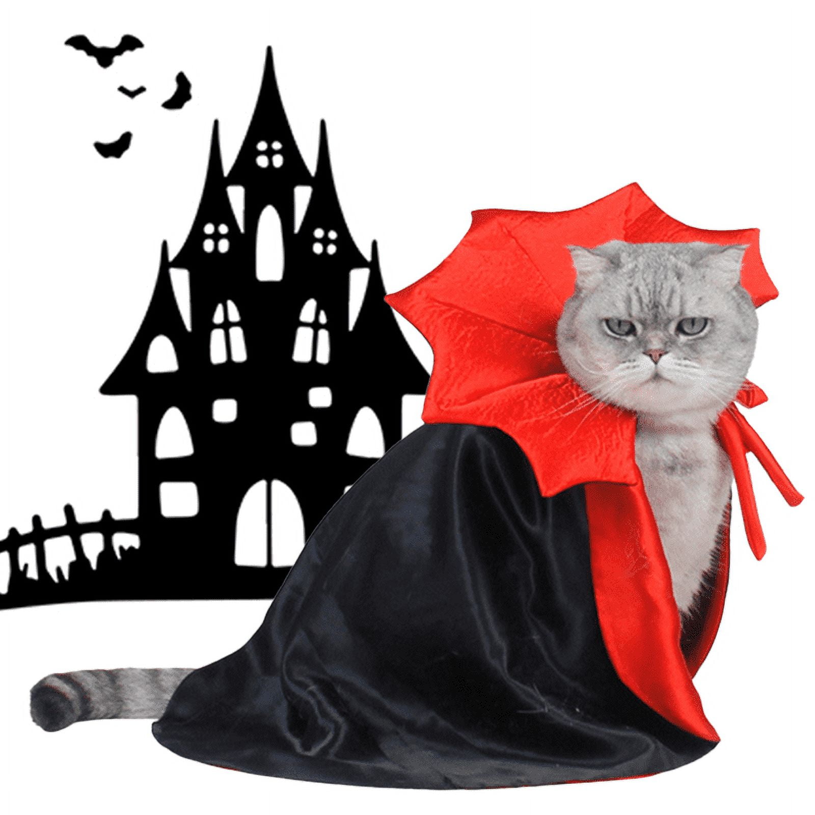 2024 Halloween Pet Cape Costume Cat Vampire Cloak Cat Wizard Outfit Pet ...