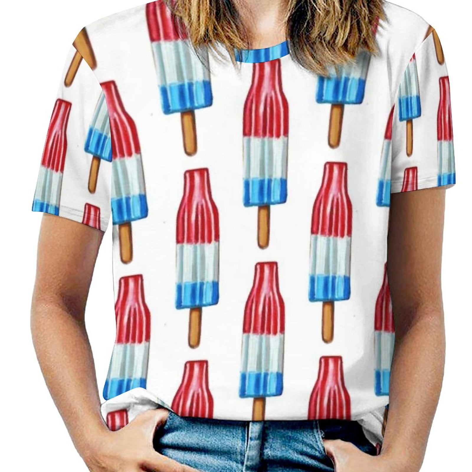 2024 Hand Painted Rocket Pop Art Women'S T-Shirt New Fashion Printed ...