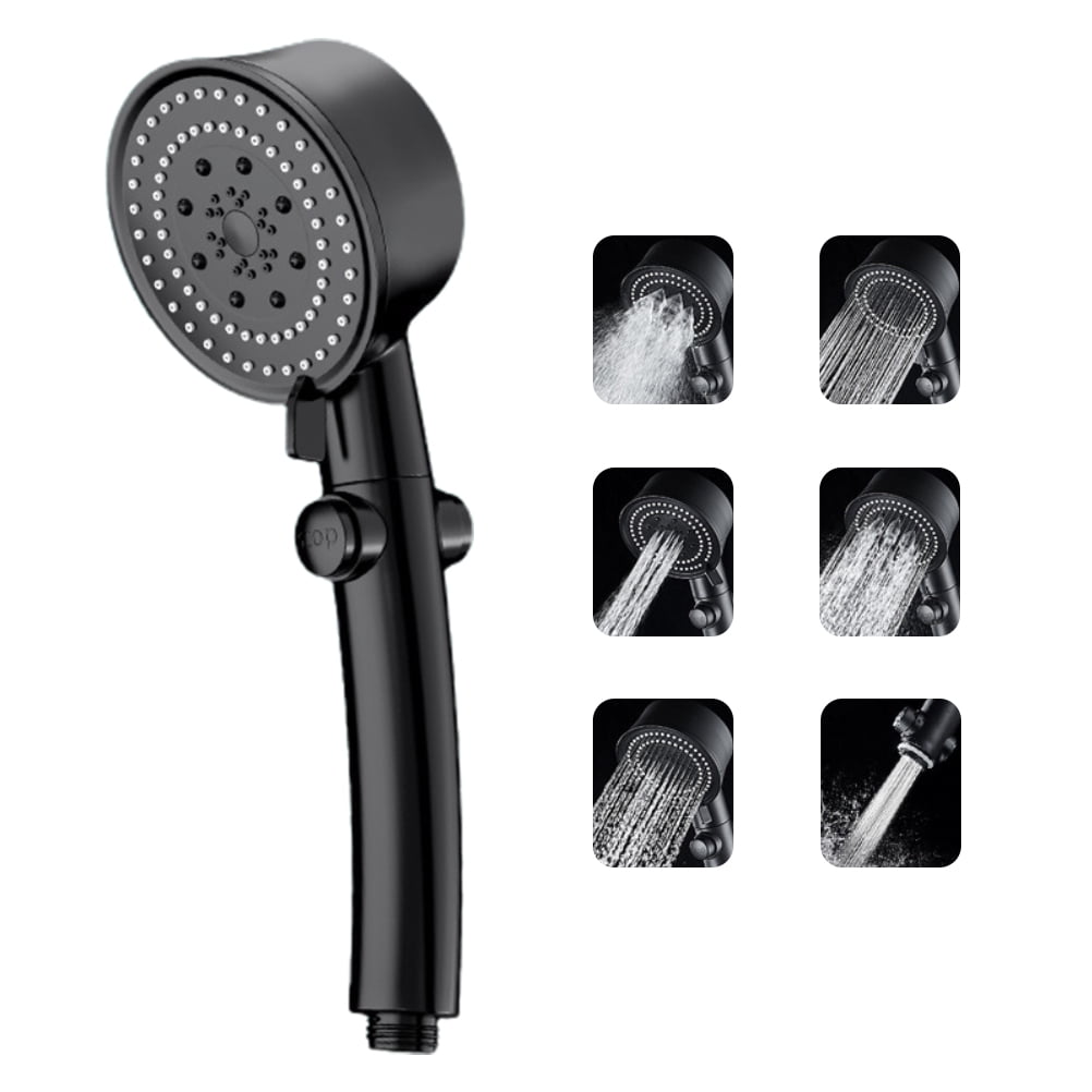 2024 Handheld High Pressure Shower Head With 6 Spray Mode Detachable