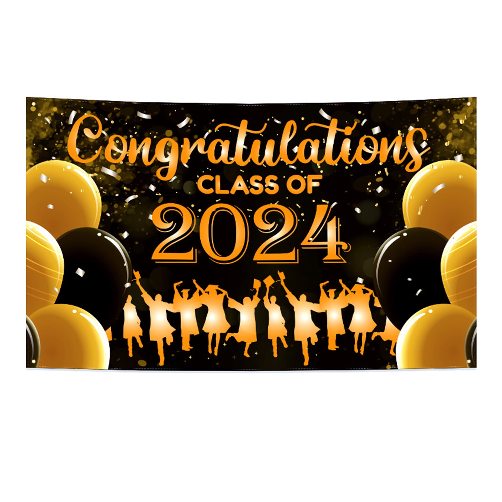 2024 Happy Graduation Banner Congratulation Graduates Letter Print Flag ...