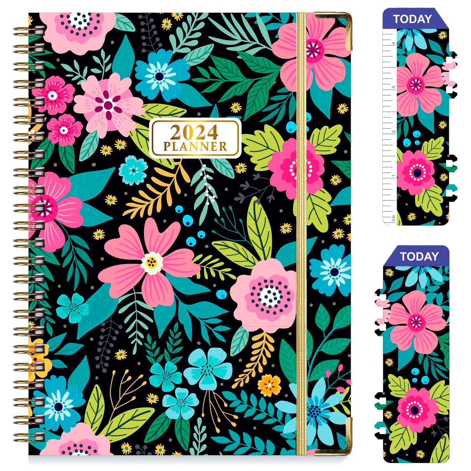 "2024 Hardcover Weekly & Monthly Planner Calendar, Large 12-Month Daily ...