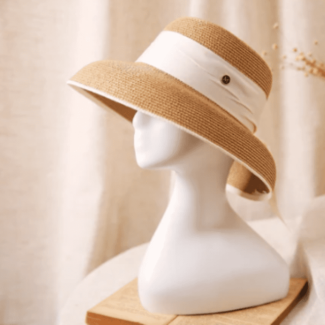 2024 Hepburn Sun Hat Women Summer Sunscreen Straw Hat Female Retro Bow ...