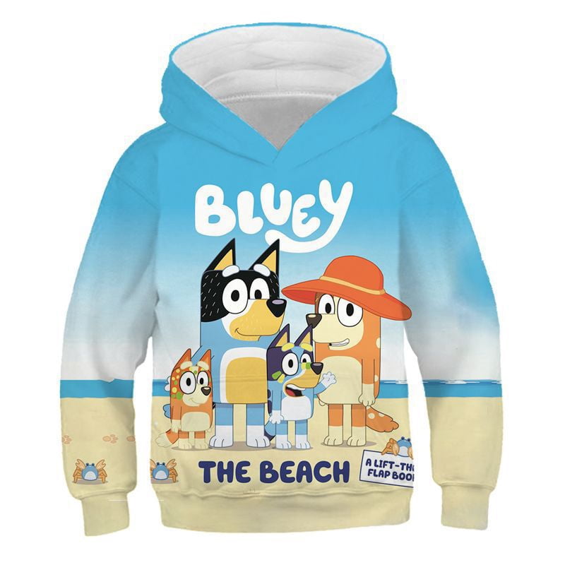 2024 Hot new cartoon cartoon Bluey 3D digital printed pullover hoodie ...