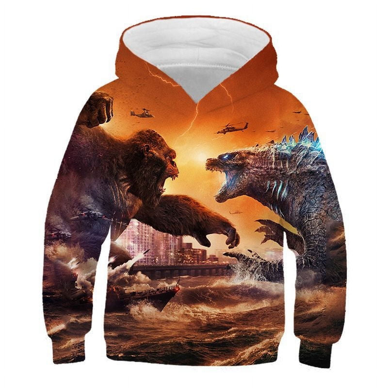 2024 Hot new children's hoodie, Godzilla vs. Golden Gang 3D digital ...