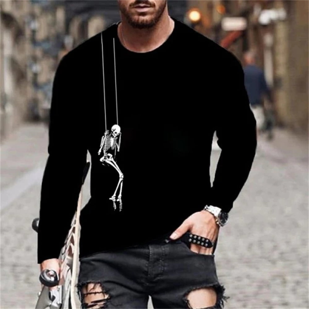 2024 Hot new men's 3D digital printed long-sleeved T-shirt, cartoon ...