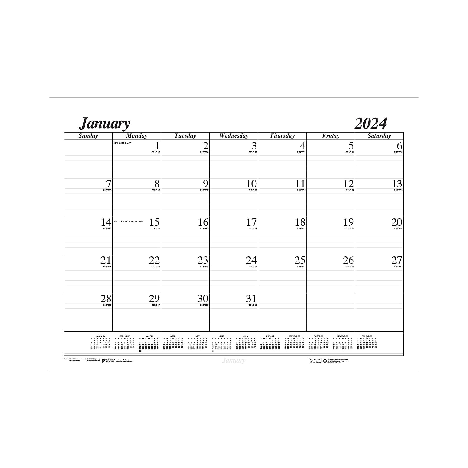 House of Doolittle - Calendar refill - desktop - 2024 - month to view ...
