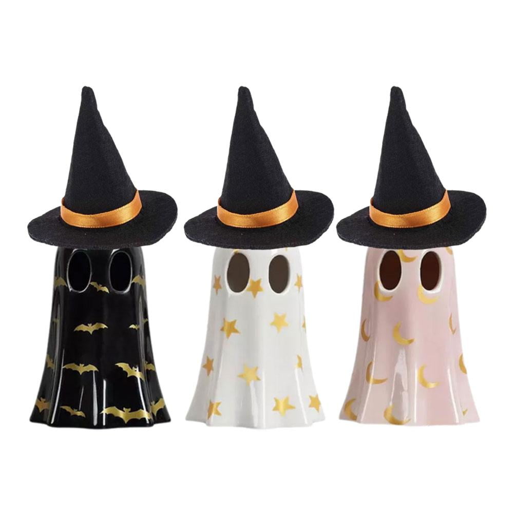 Best-JHIALG Halloween Ghost Decor, Set of 3 Ceramic Halloween Ghost ...