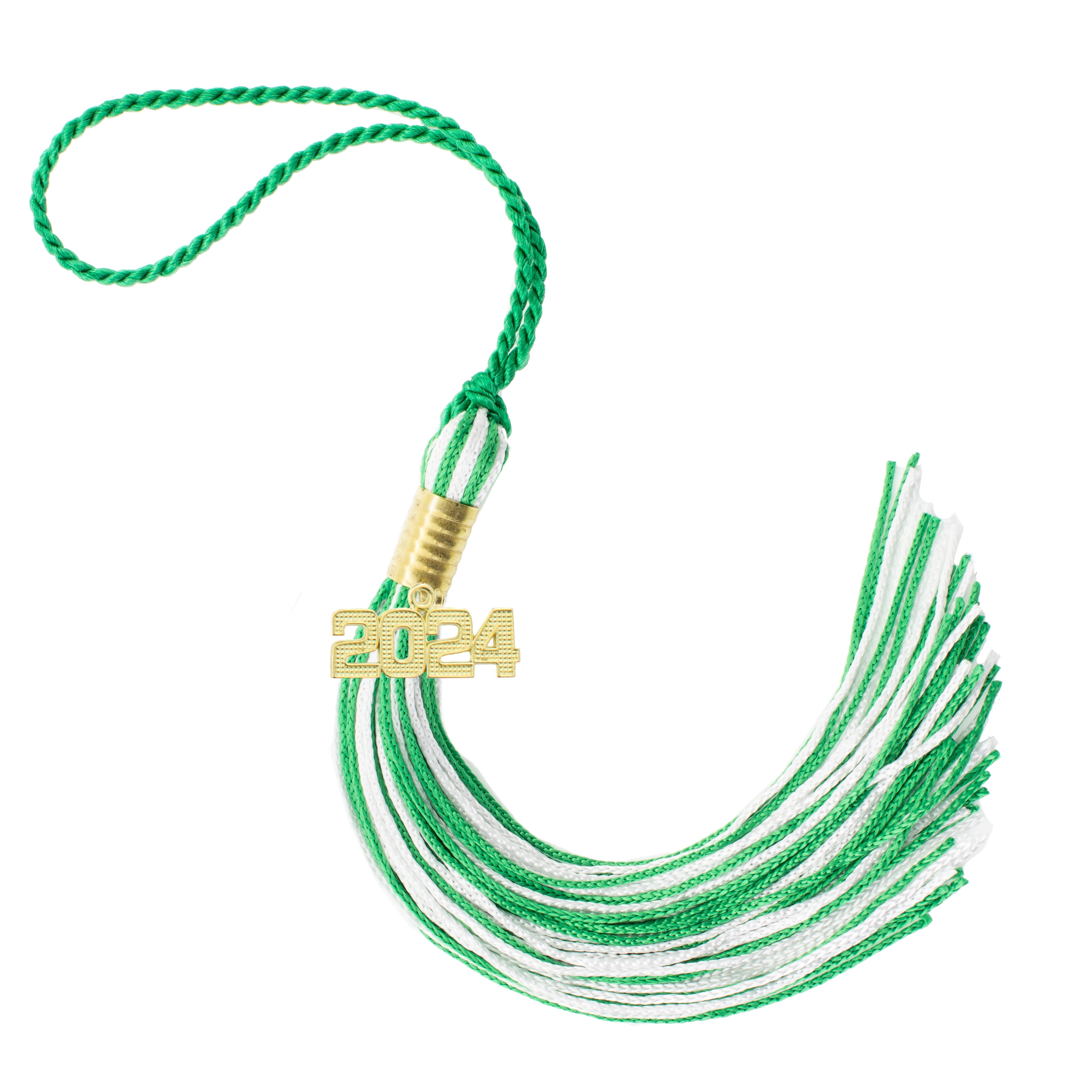 2024 KELLY / WHITE GRADUATION TASSEL - EVERY SCHOOL COLOR AVAILABLE ...