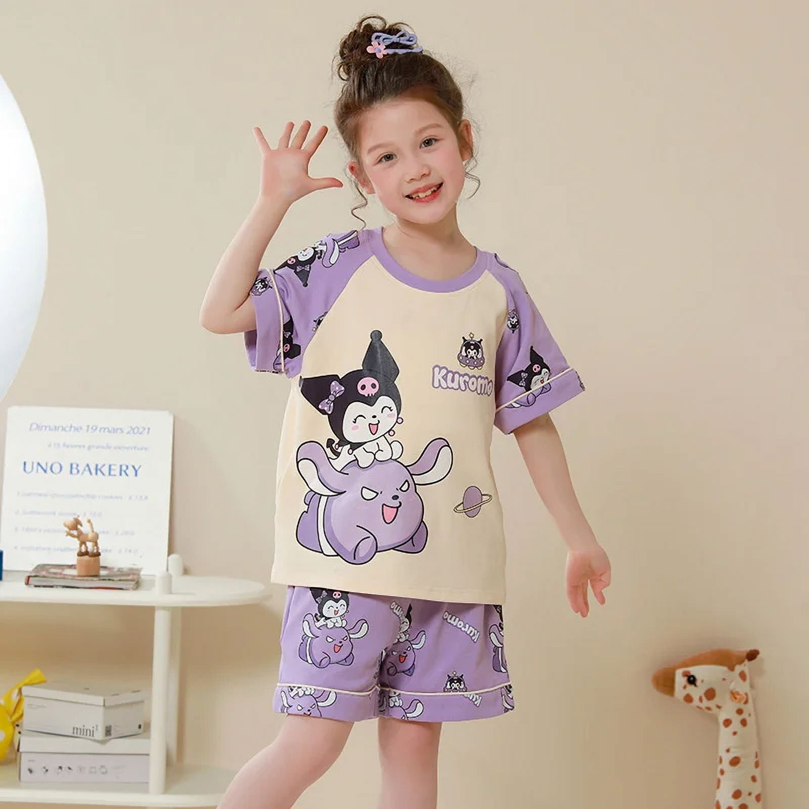 2024 Kawaii My Melody Cinnamoroll Pajama Sets Girl Short-Sleeved Shorts ...