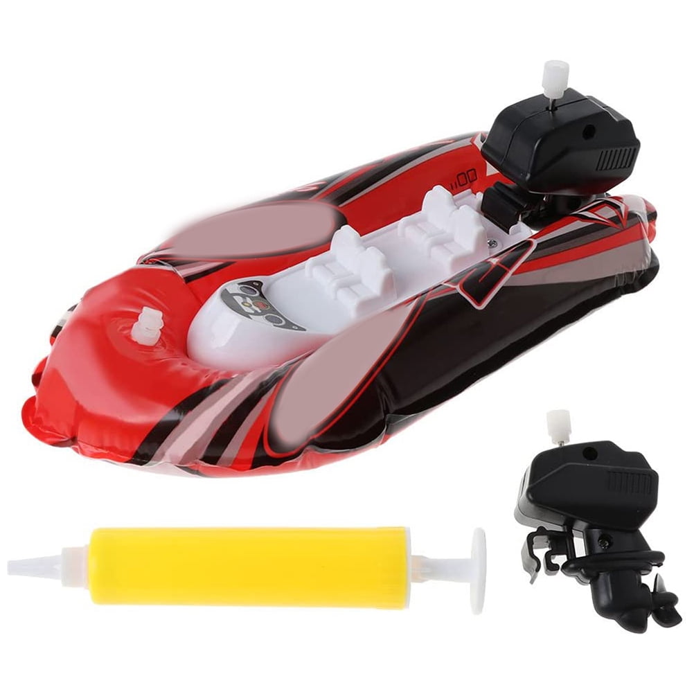2024 Kids Inflatable Speedboat Bath Toy Pool Toy Wind Up Toy Bath ...