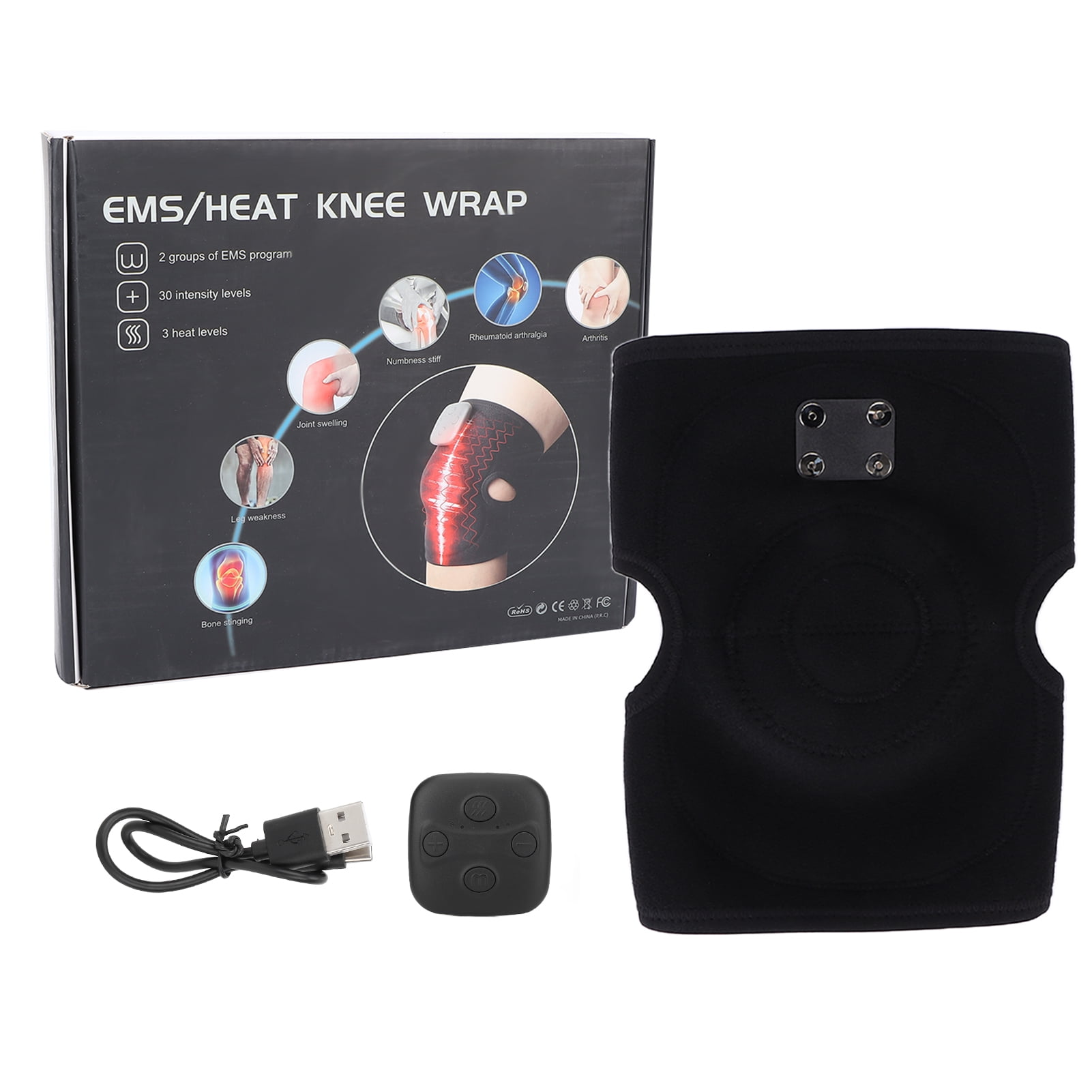 2024 Knee Heating Pad Electric Heated Knee Brace Wrap with 3 Adjustable ...