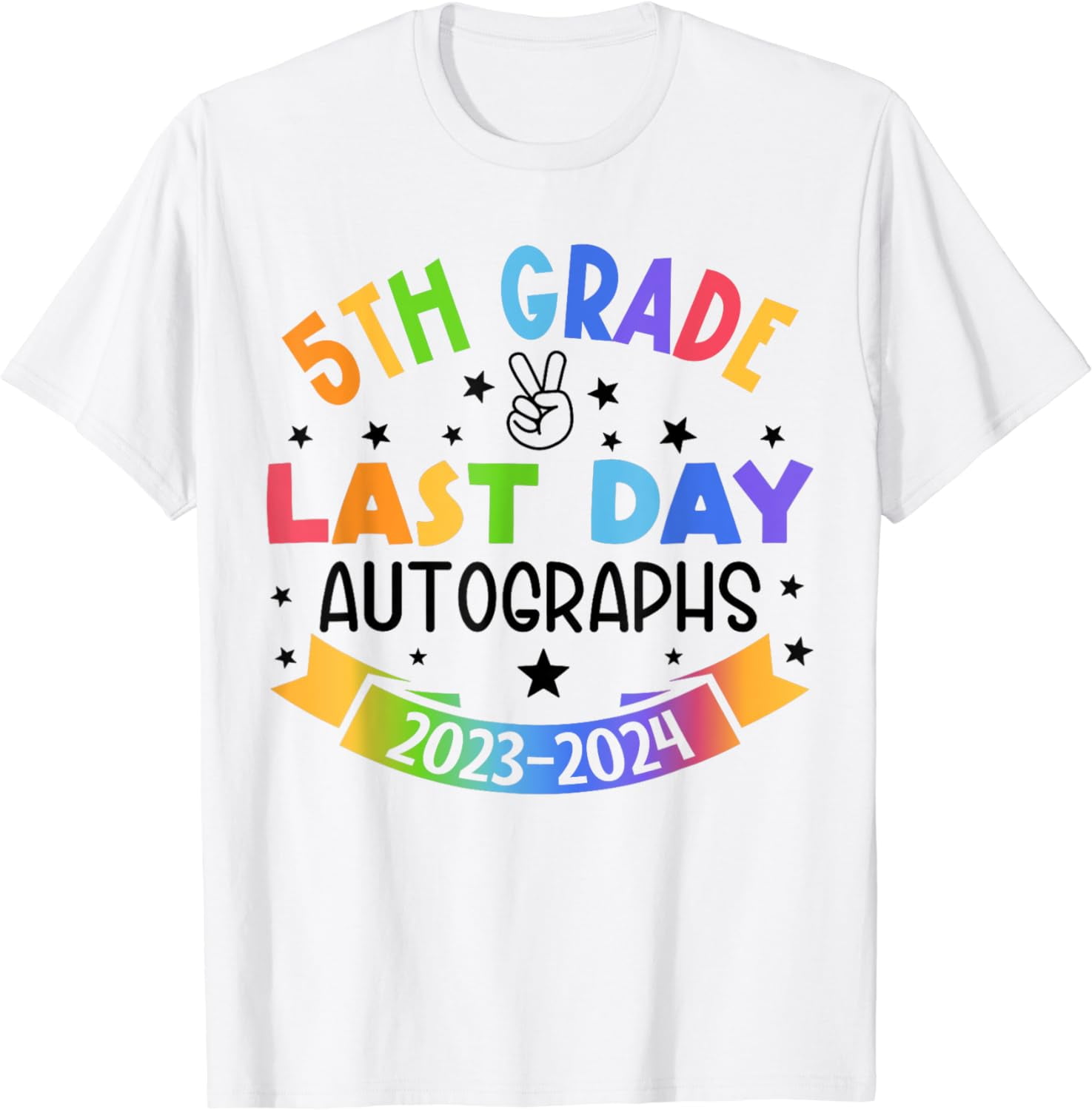 2024 Last Day of School Autograph 5th Grade Graduation Party T-Shirt ...
