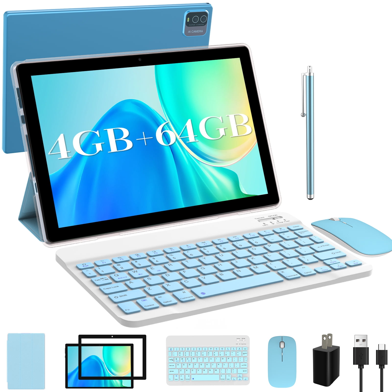 2024 Latest Android 11 Tablet 10 inch 2 in 1 Tablet, 4GB RAM+64GB ROM ...