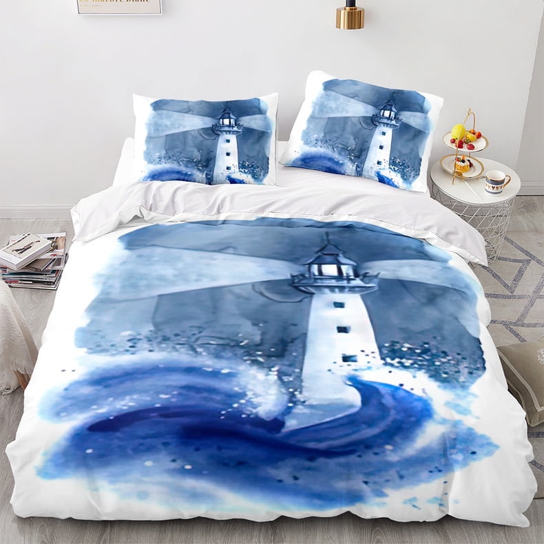 2024 Latest Hot Lighthouse Bedding Sets 3 Piece Set Kids Teens Ocean ...