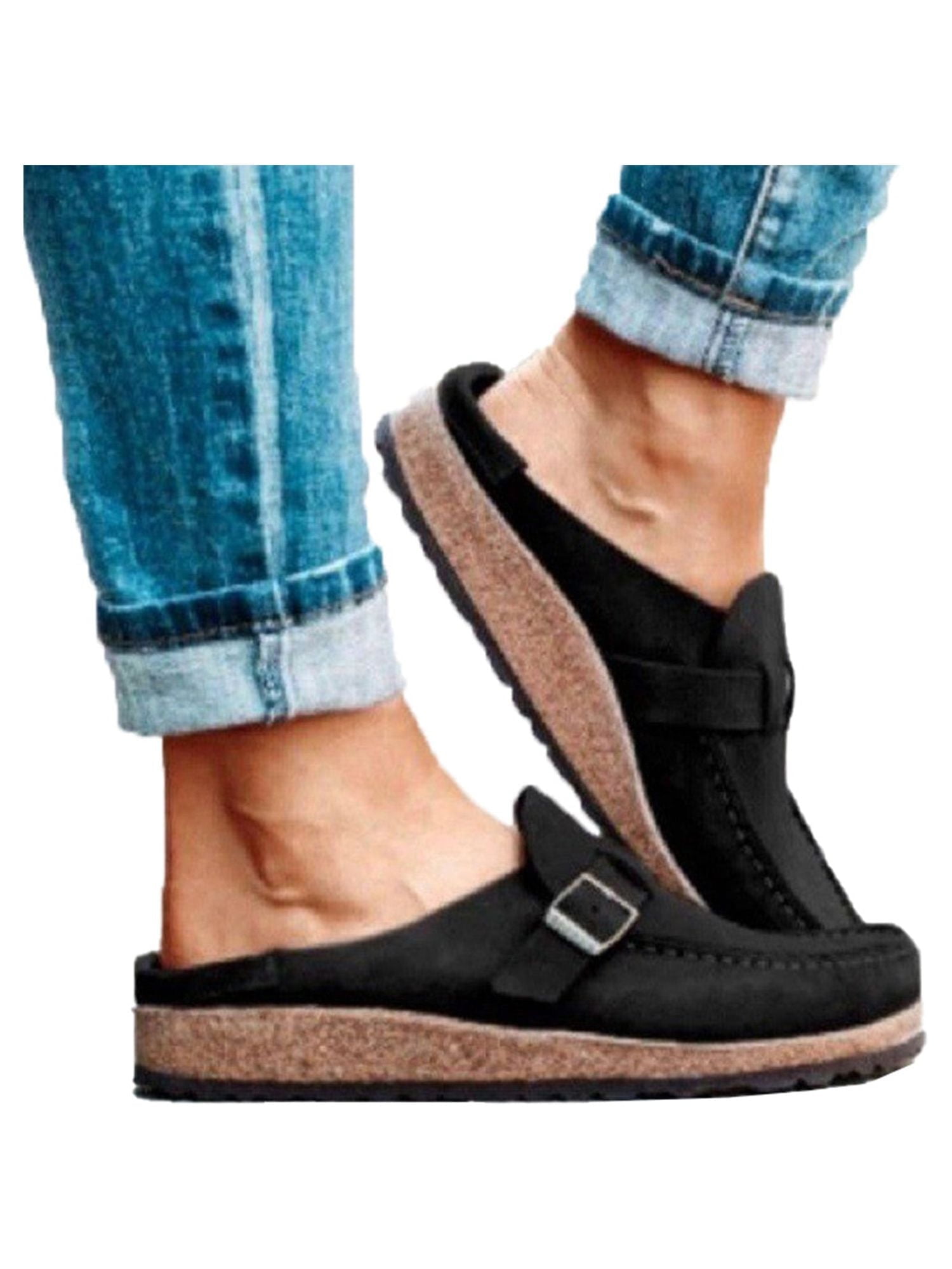 2024 Latest Hot Women's Backless Flat Shoes Round Toe Slip-on Mules ...