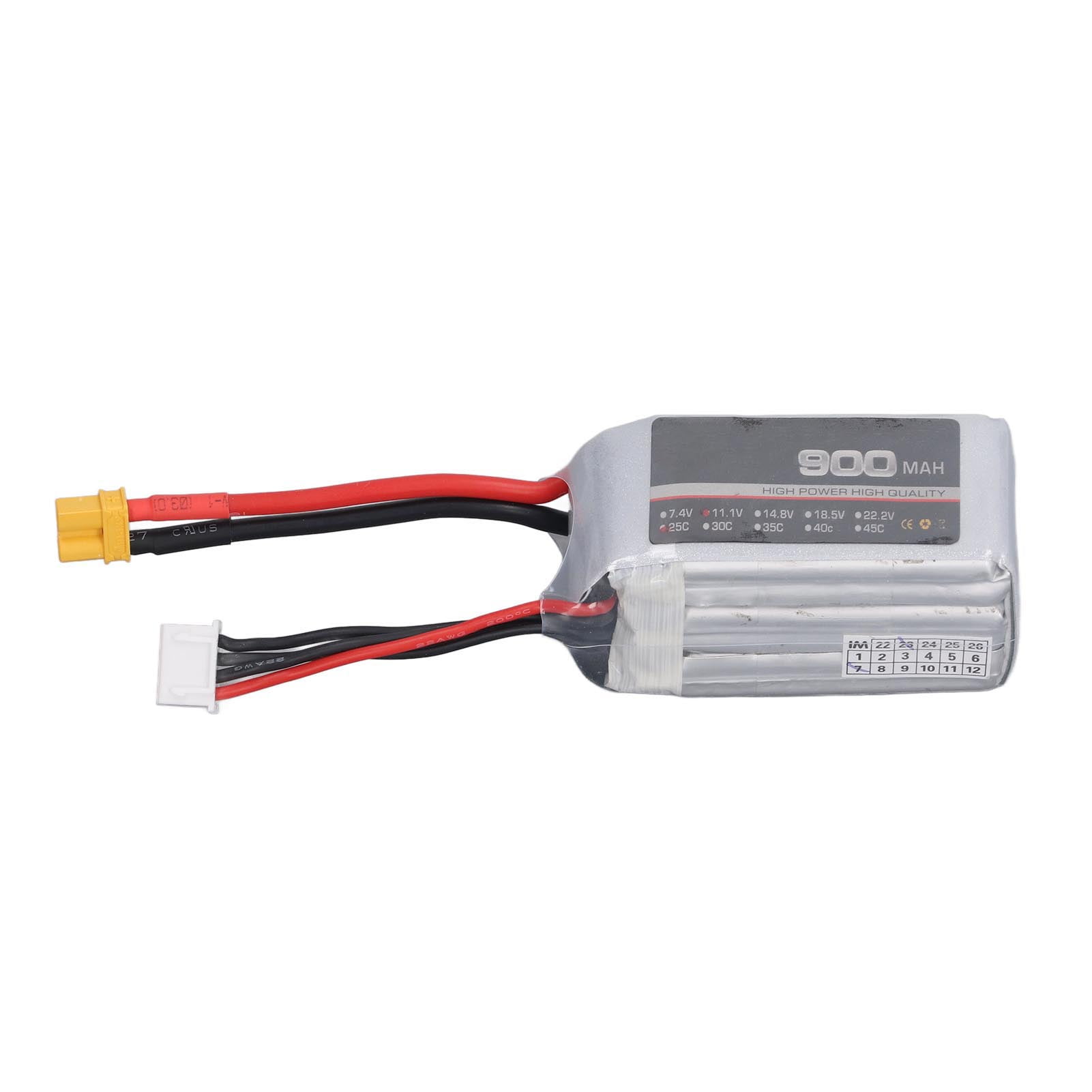 2024 LiPo Battery 25C 900mAh XT30 Connector Stable Powerful Performance ...