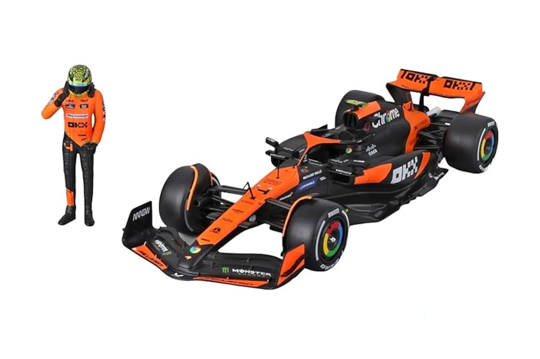 2024 McLaren MCL38 F1 Team w/Driver Figure, #4 Lando Norris - Bburago ...