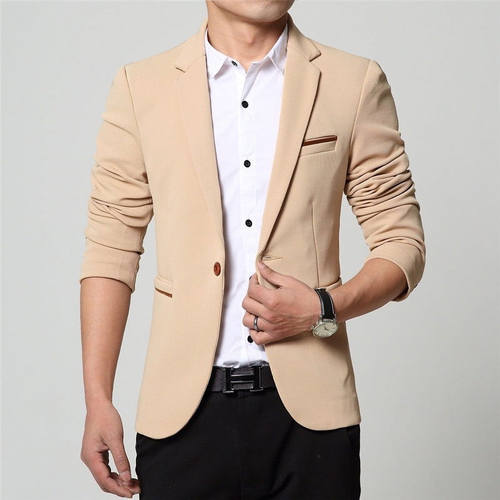 2024 Men Slim fit New Fashion Blazer Suit Jacket Black Blue Red Plus ...