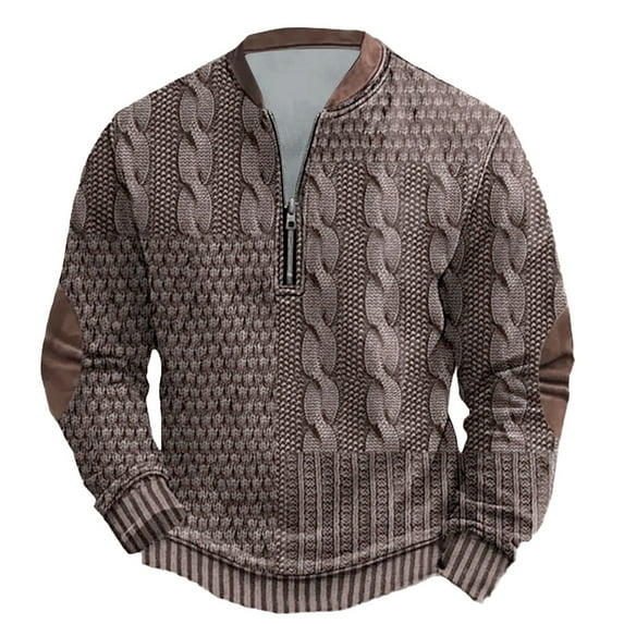 2024 Men's Autumn Winter Casual Fashion Sports Large Size Half Zip Long ...