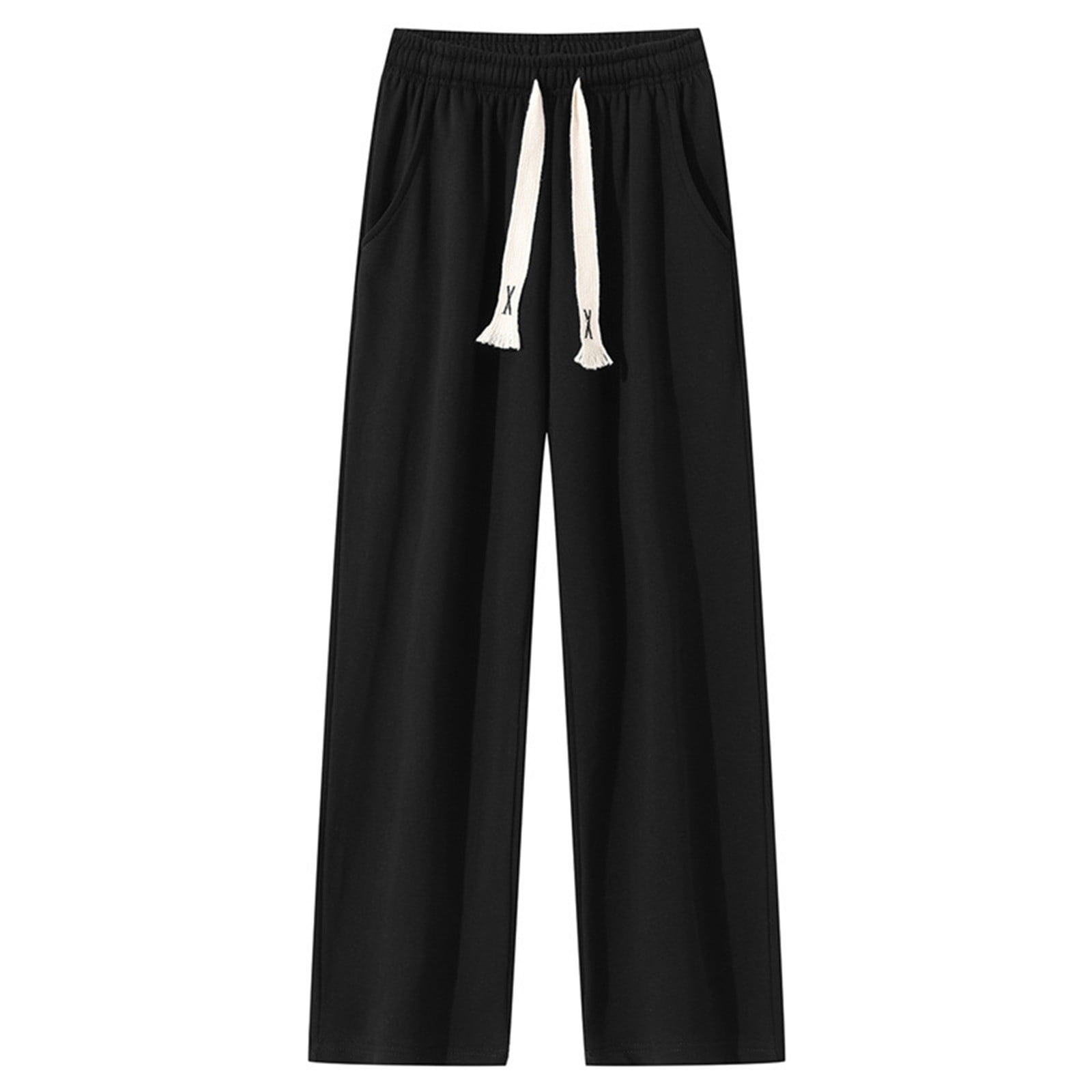 2024 Men's Solid Color Straight Leg Sports Sweatpants - Polyester ...