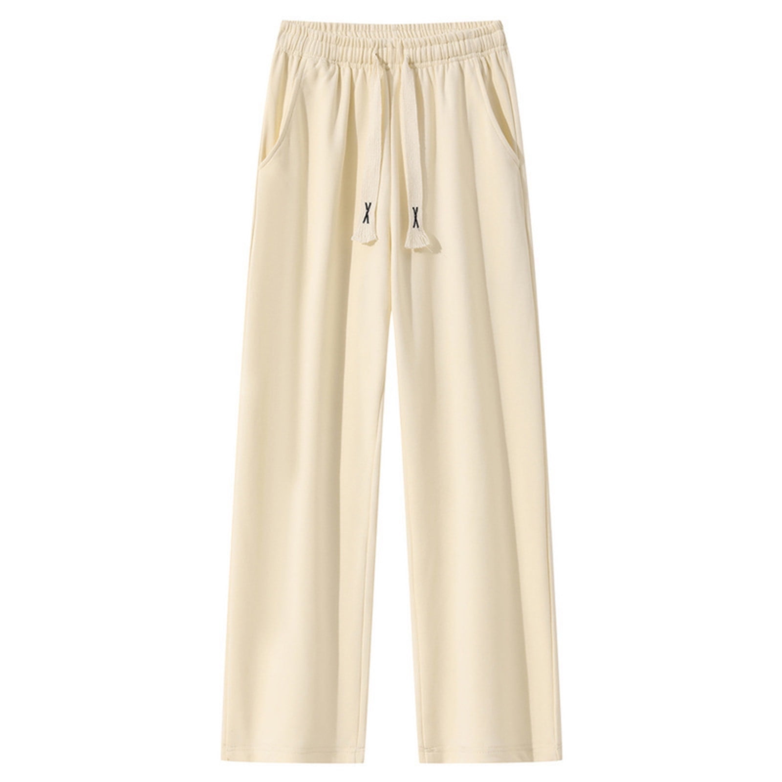 2024 Men's Solid Color Straight Leg Sports Sweatpants - Polyester ...